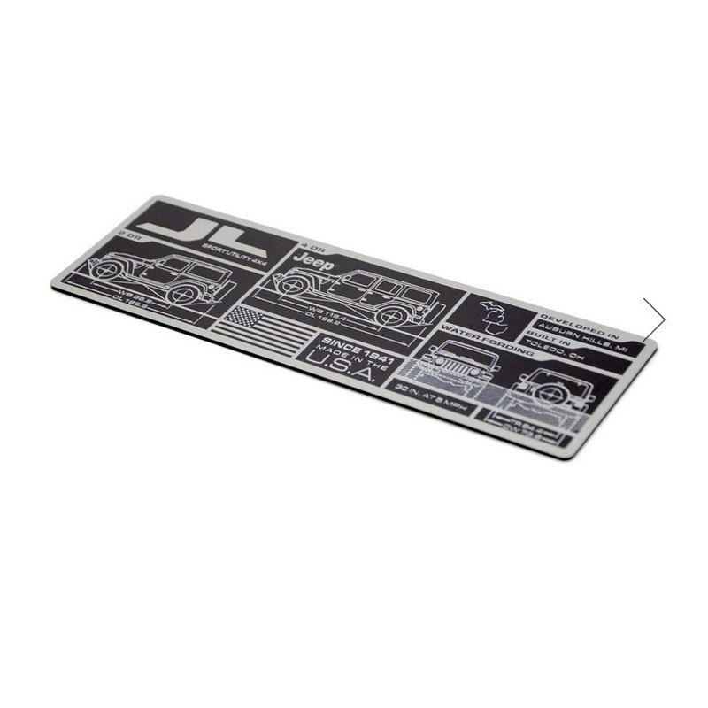 Wrangler JL Data Plate - Calonder Online